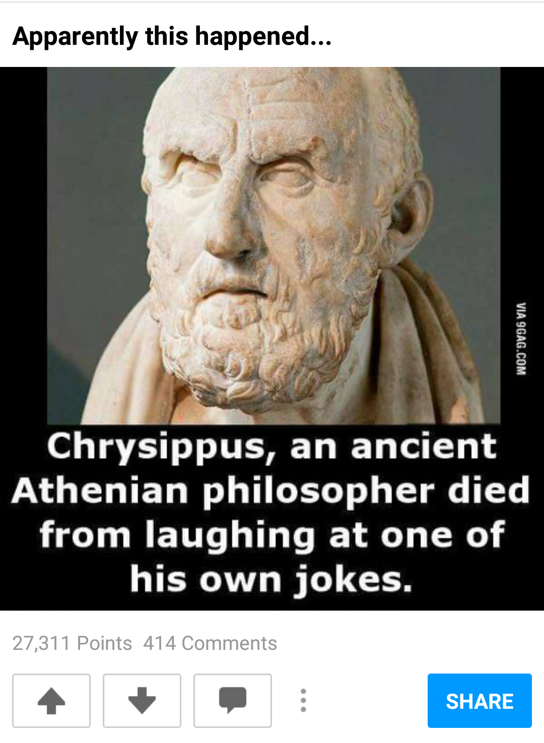 9gag discovered Chrysippus. | Mountain Stoic